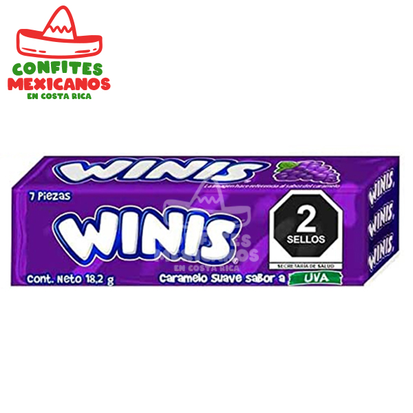 Winis caramelos suaves sabor Uva | Confites mexicanos en Costa Rica