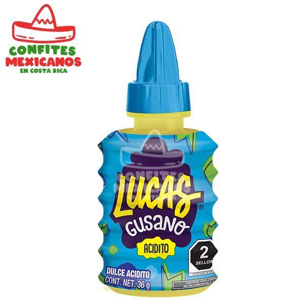Lucas Gusano Sour - Manzana verde - 36g | Confites mexicanos en Costa Rica