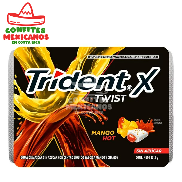 Chicle Trident sabor mango y chamoy | Confites mexicanos en Costa Rica